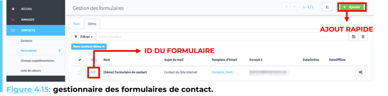 Pour créer un nouveau formulaire de contact, rendez-vous dans la ...